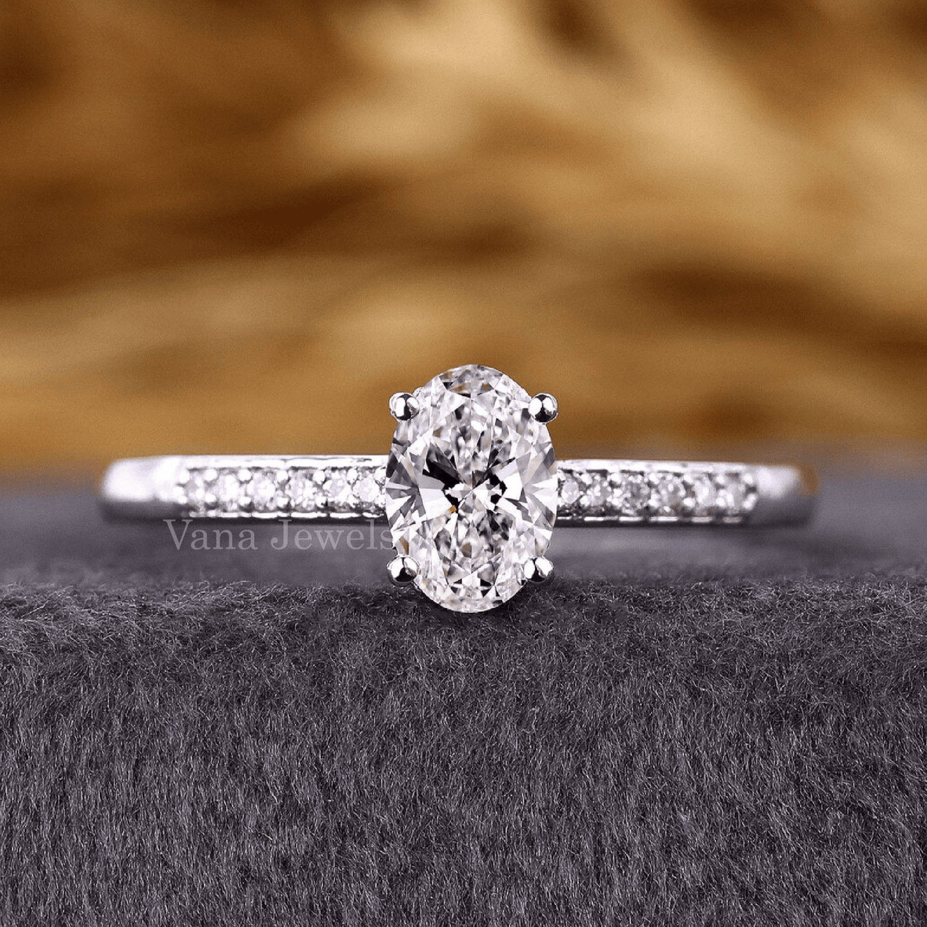 Oval Cut Lab Grown Diamond Hidden Halo Engagement Ring – Vana Jewels